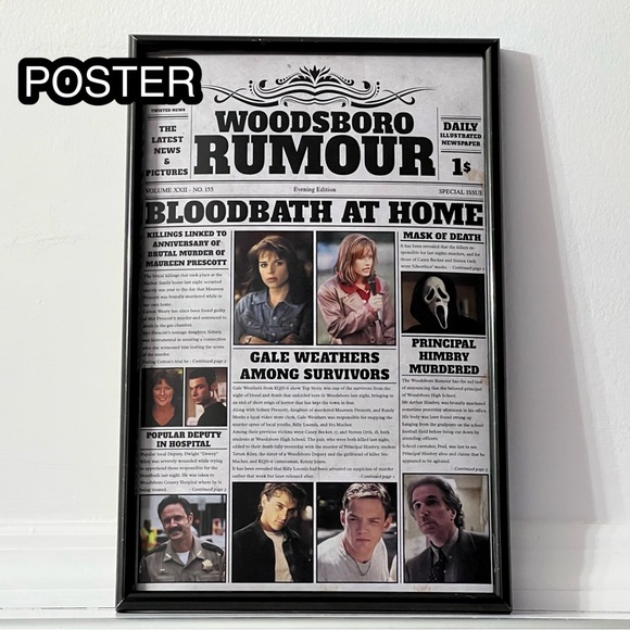 Art | Scream Horror Movie Newspaper Poster | Poshmark